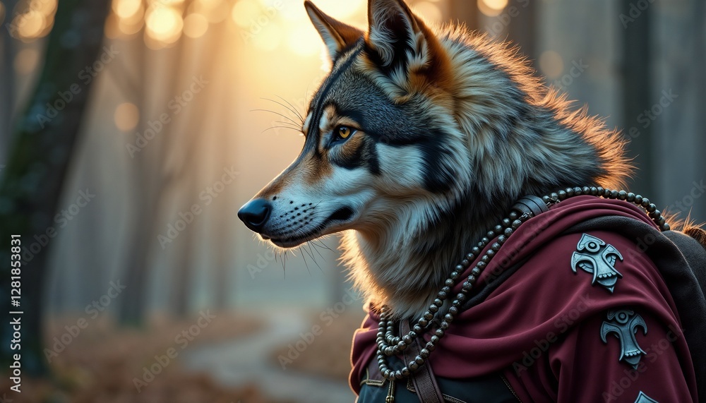 Sacred Thracian wolf cult background featuring an artistic depiction of ...