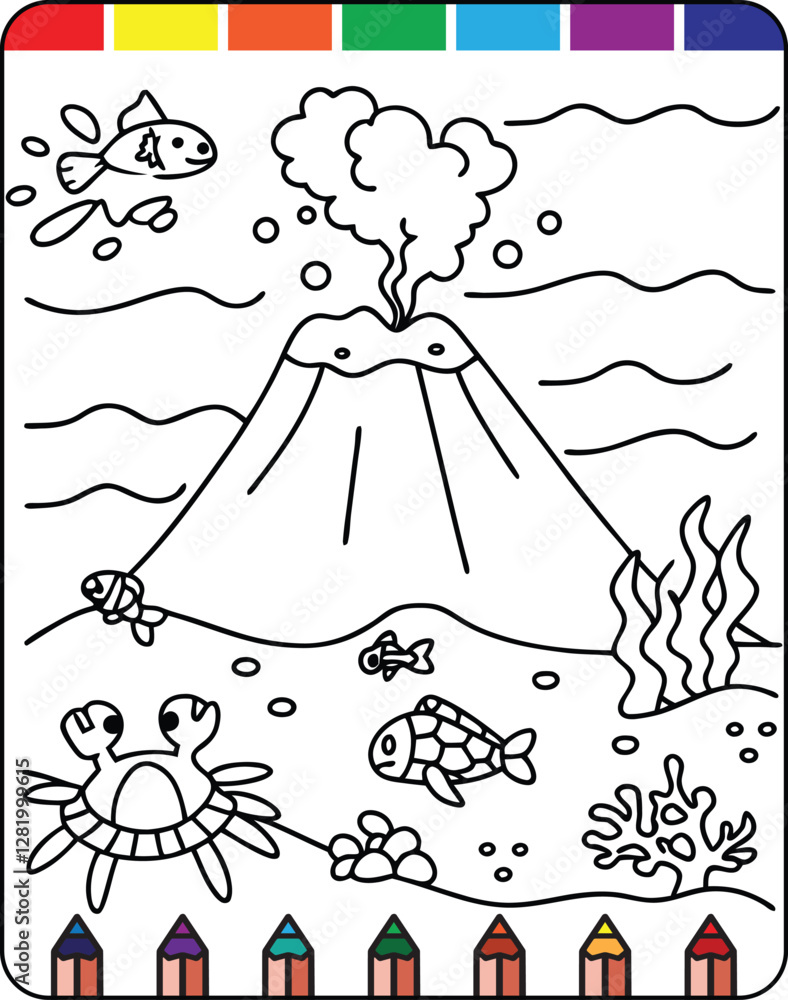 Volcano Coloring Pages for Kids Fun and Educational Printable Sheets ...