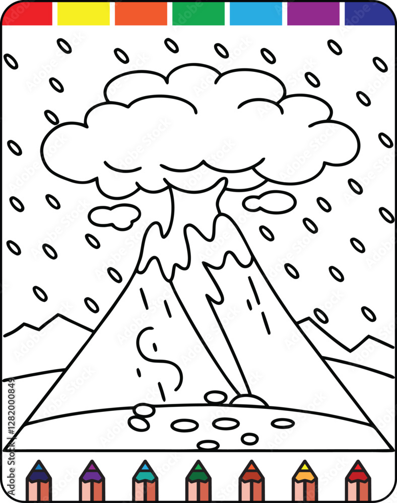 Volcano Coloring Pages for Kids Fun and Educational Printable Sheets ...