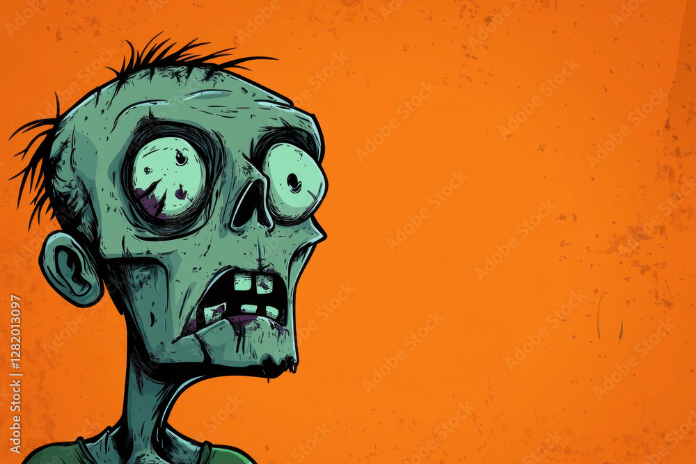 A shocked undead character with bulging eyes and disheveled hair stares ...