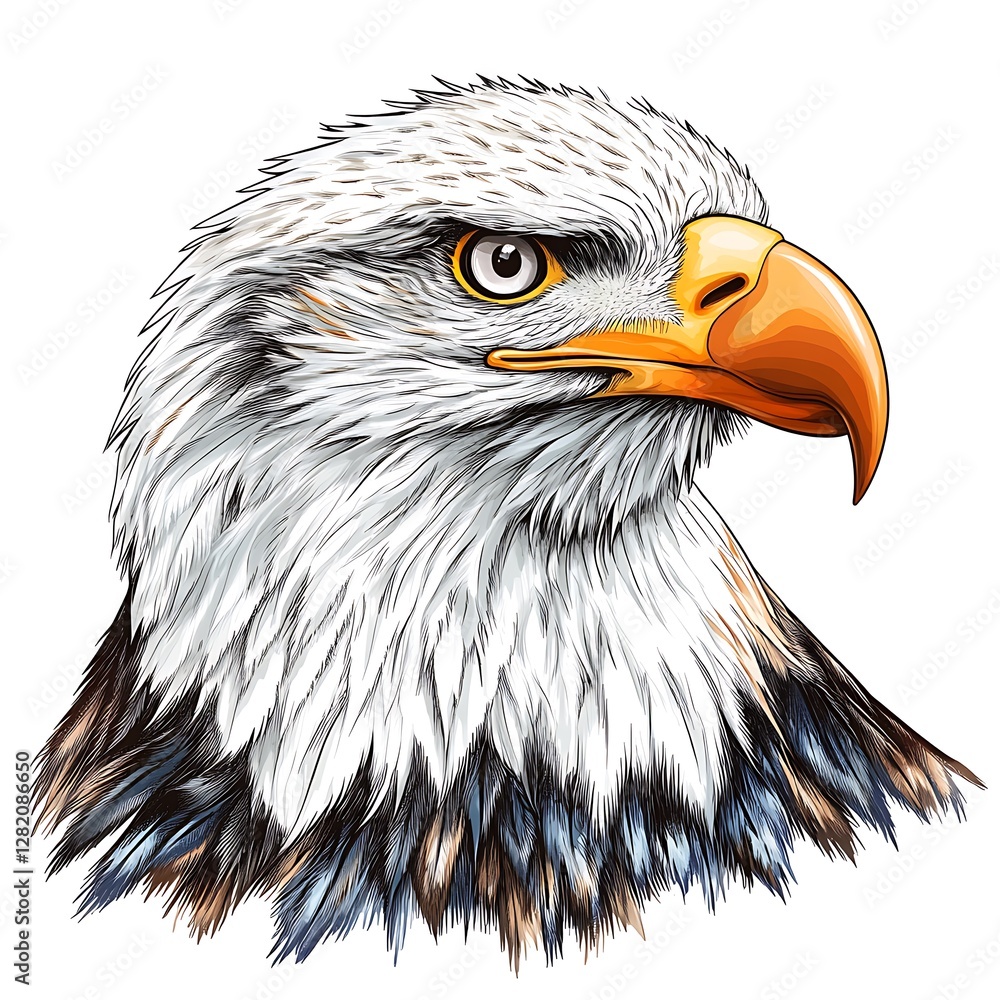 Vivid bald eagle portrait highlighting its majestic features clearly ...