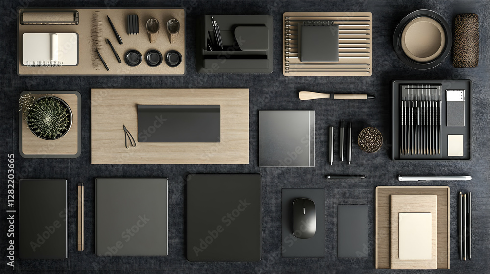 Modern office desk setup featuring organized work essentials for a ...