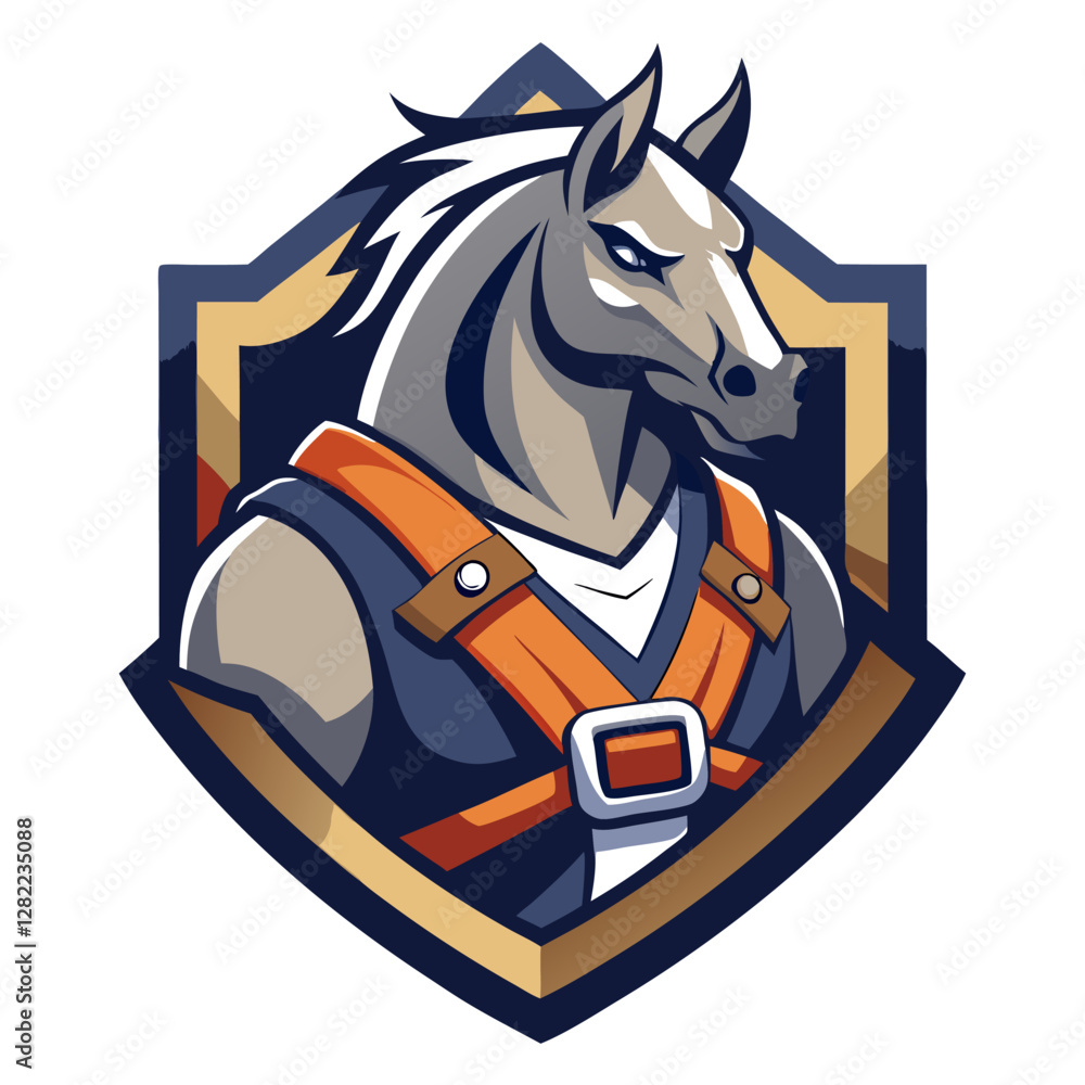 Strong Workhorse with Harness - Vector Illustration, Clipart & Line Art ...