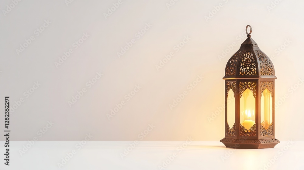 lantern lights on white background. background for banners, posters ...