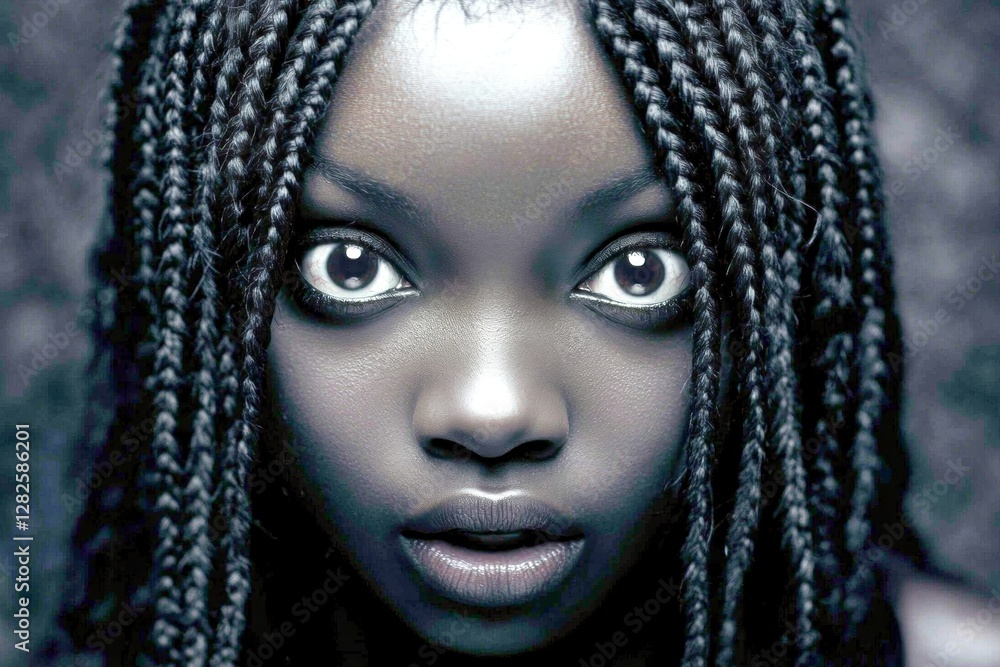 Lovely very shocked black girl - for ads, banner and digital promotion ...