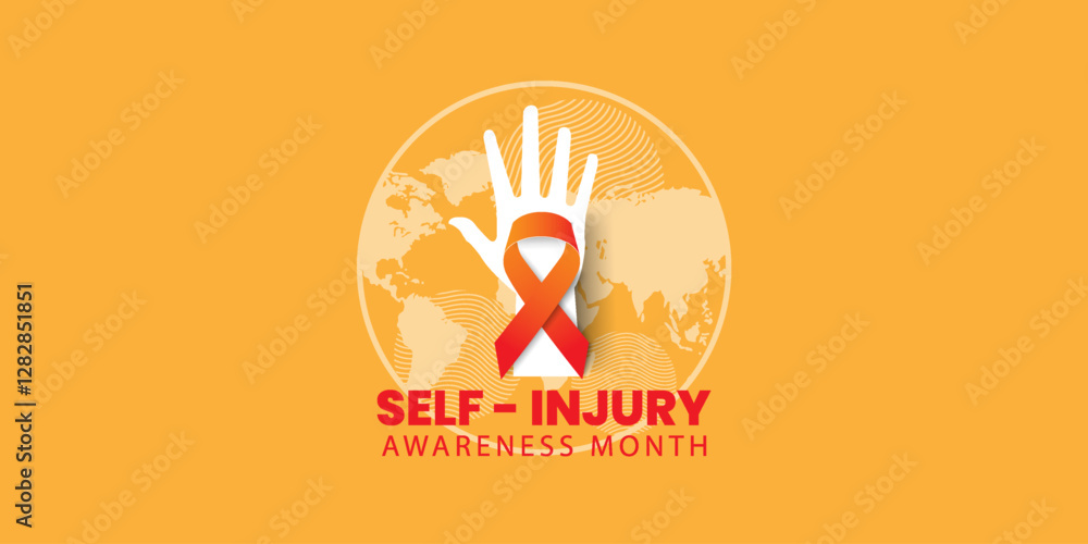 Self Injury Awareness Month background, for cards, banners, posters, social media and more ...