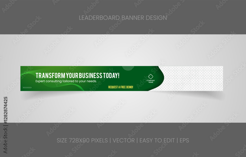 leaderboard 728x90 template banner design with abstract background for ...