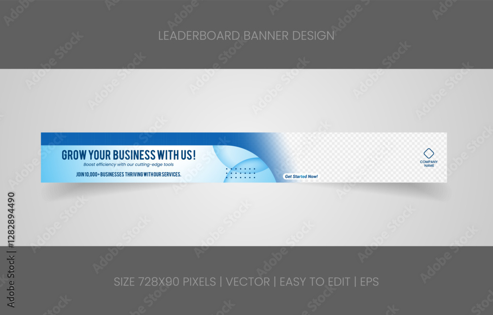 leaderboard 728x90 template banner design with abstract background for ...