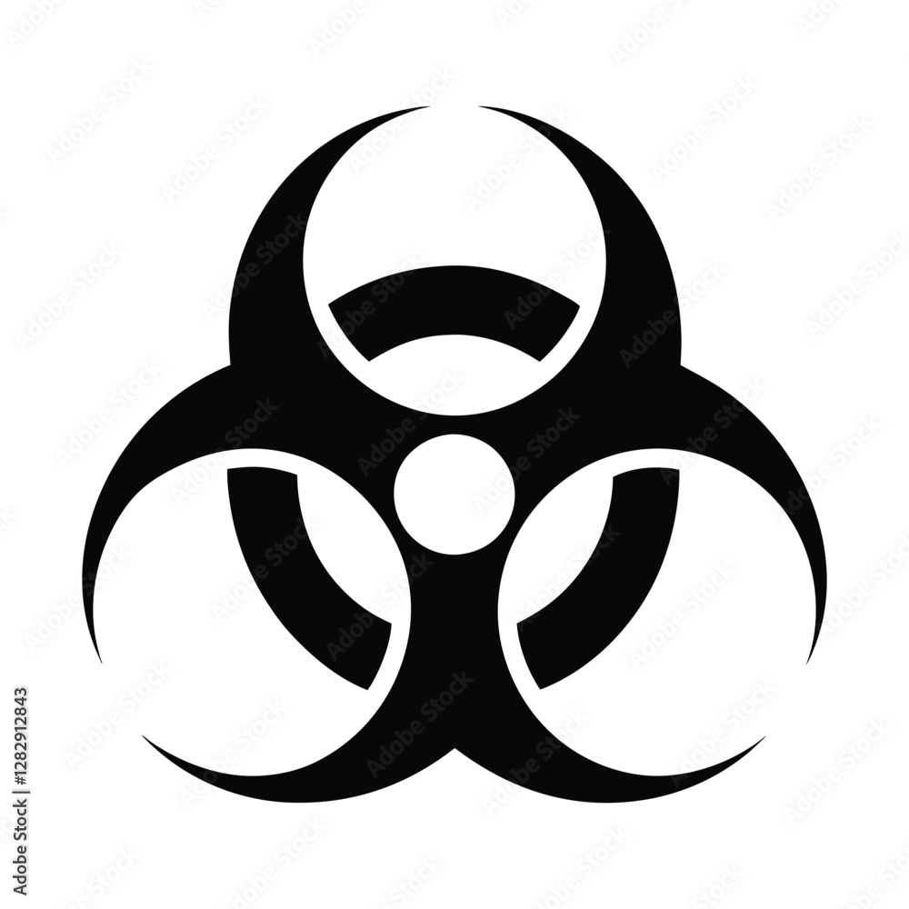 Toxic hazard sign vector, chemical danger warning icon, industrial ...