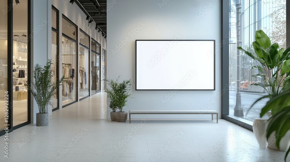 Large white screen installed in a building creating a versatile space ...