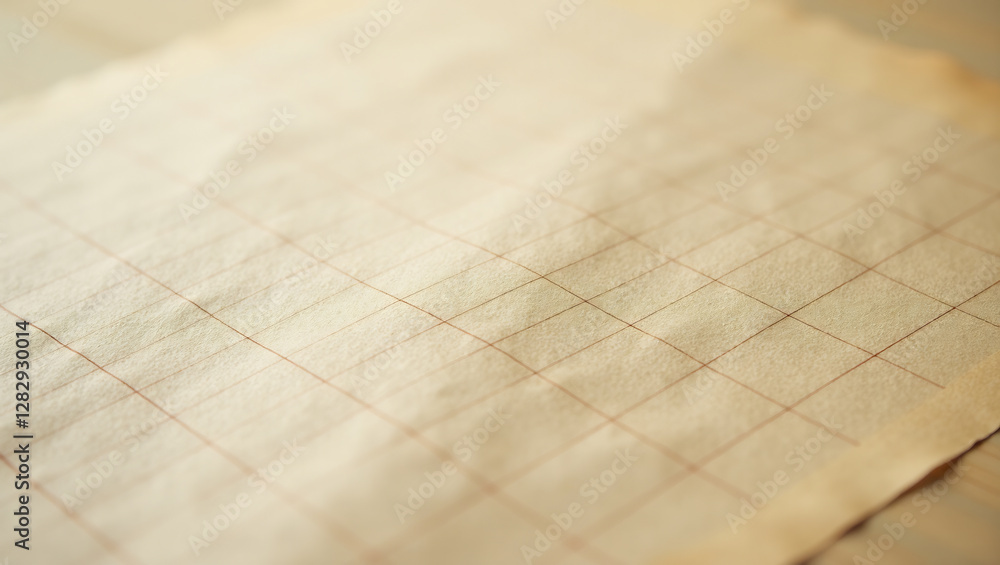 Parchment paper with faint lines or a subtle grid pattern, suggesting ...
