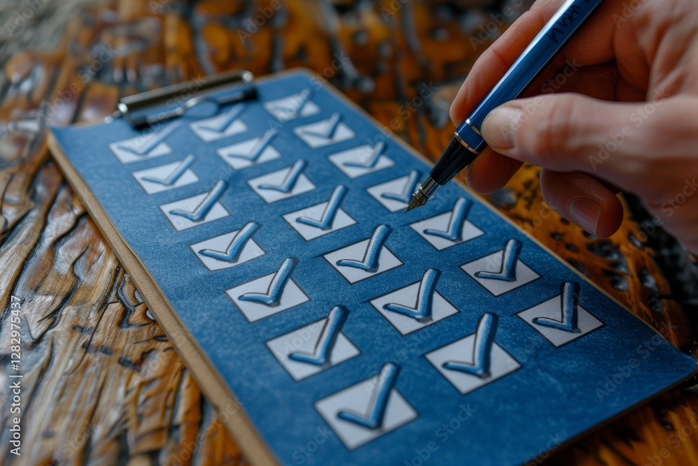 Businessman s virtual checklist ensuring quality standards and control ...