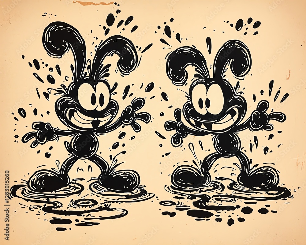 Rubber hose inkblot cartoons which emerged during the mid-1920s. heavy ...