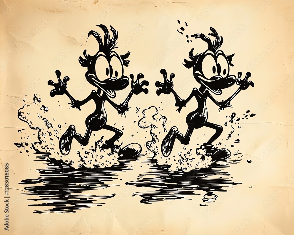 Rubber hose inkblot cartoons which emerged during the mid-1920s. heavy ...