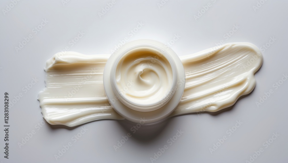 Moisturizing cream texture with hyaluronic acid on a white background ...