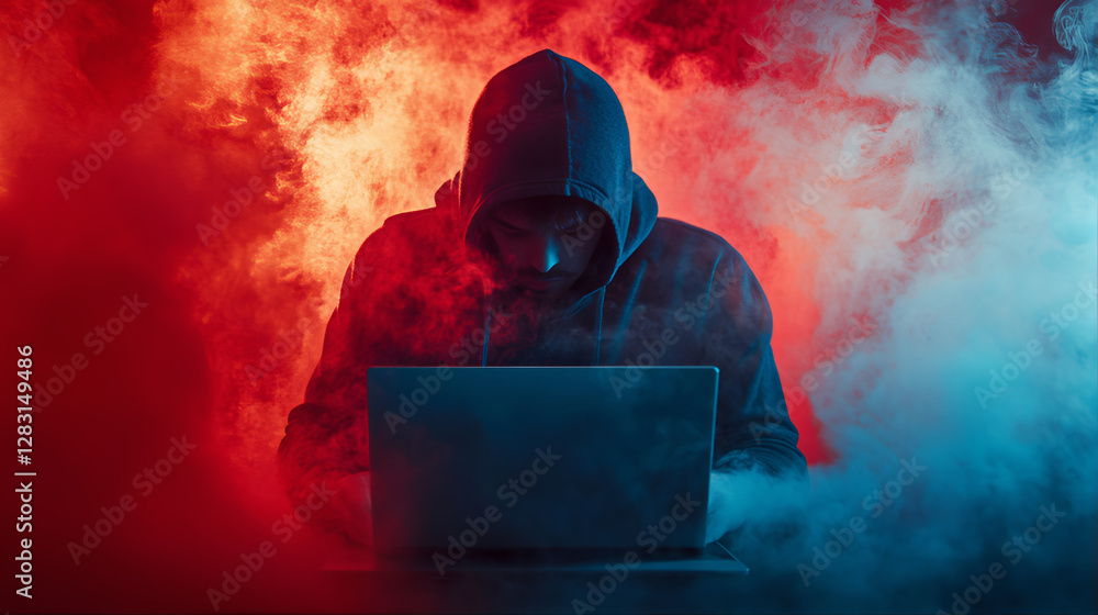 Romance scam, 419 love scam, hacker stealing data from computer, dark ...