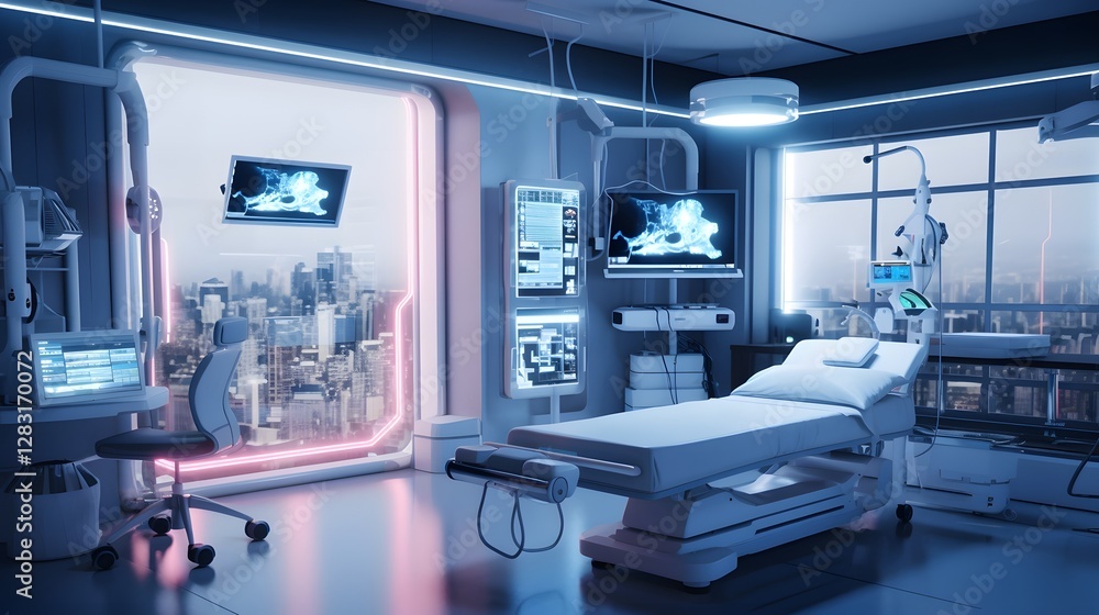 Cutting edge smart hospital room featuring advanced voice controlled ...