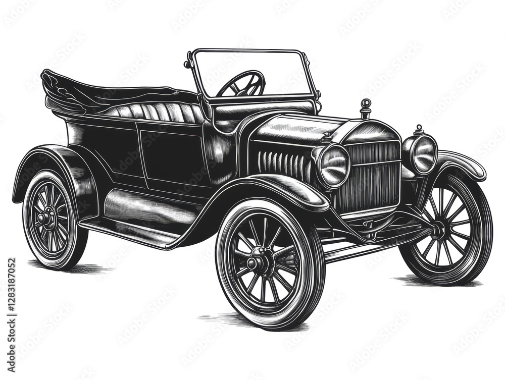 classic retro car, showcasing its iconic design and timeless appeal in ...