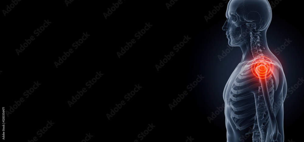 X-ray Illustration of Shoulder Pain and Inflammation – Joint Injury ...
