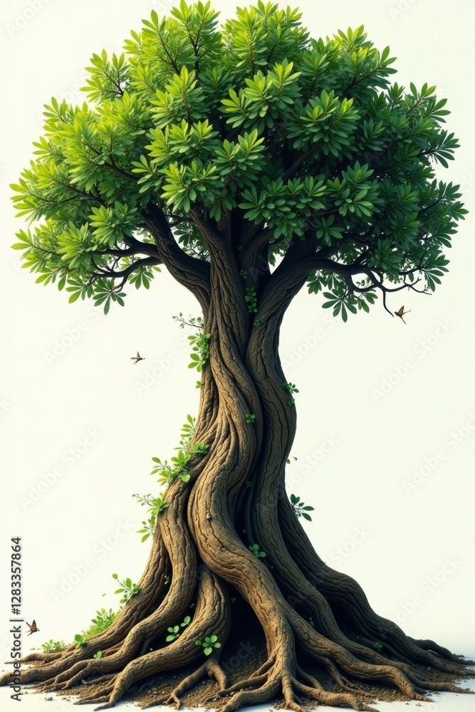 Intertwined tree roots forming a humanoid shape, design element ...