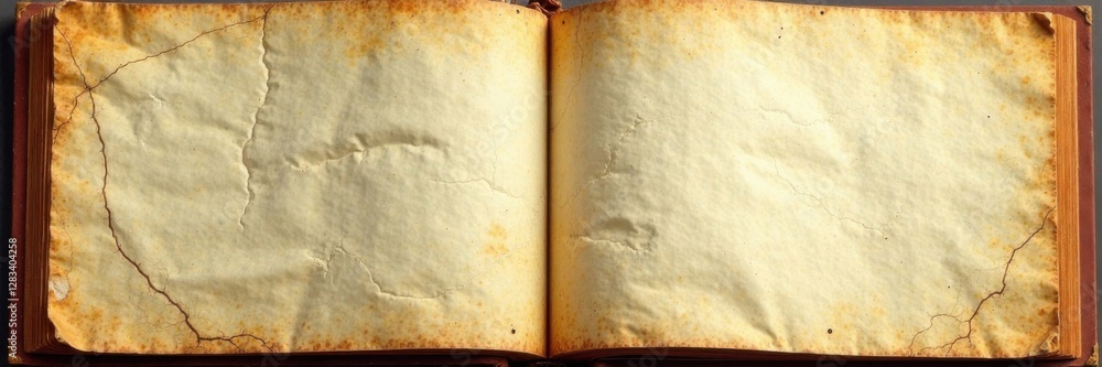 Distressed old book pages with yellowed edges and torn corners ...