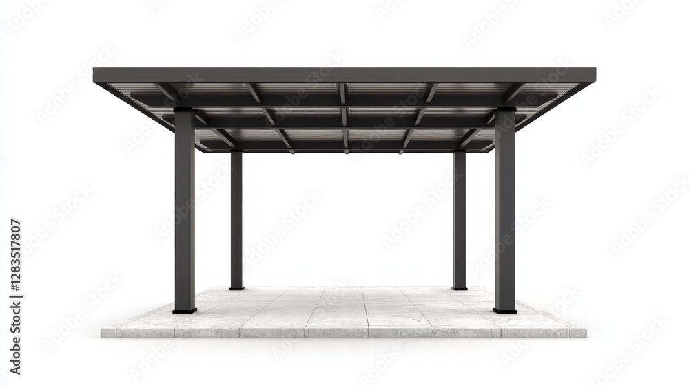 Modern Pergola Design: A contemporary pergola structure with a flat ...