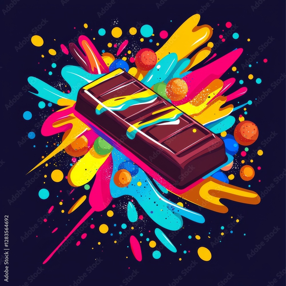Delicious Chocolate Bar Splashed with Color: A visually stunning ...