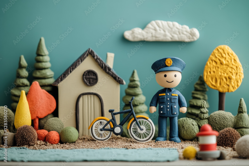 Claymation police, A claymation police officer halting a runaway ...