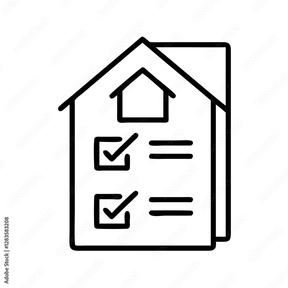 home insulation checklist icon, home insulation checklist line art ...