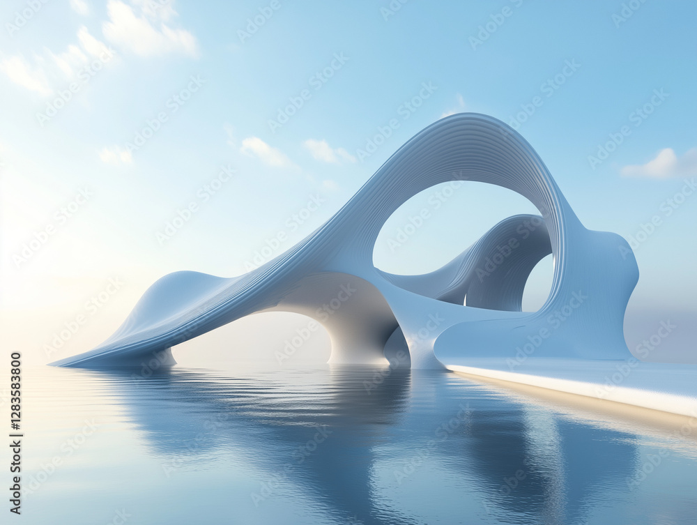 modern architectural design that emphasizes fluidity, minimalism, and ...