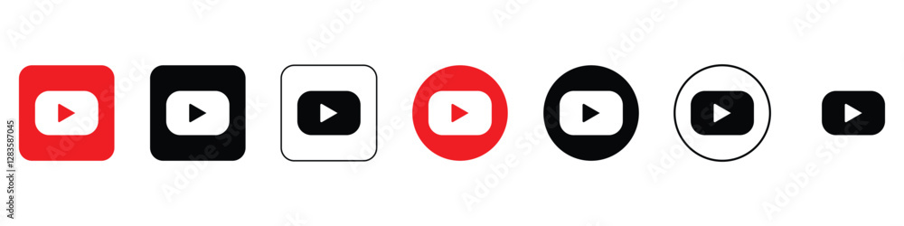 youtube logo. youtube vector icons set Stock Vector | Adobe Stock