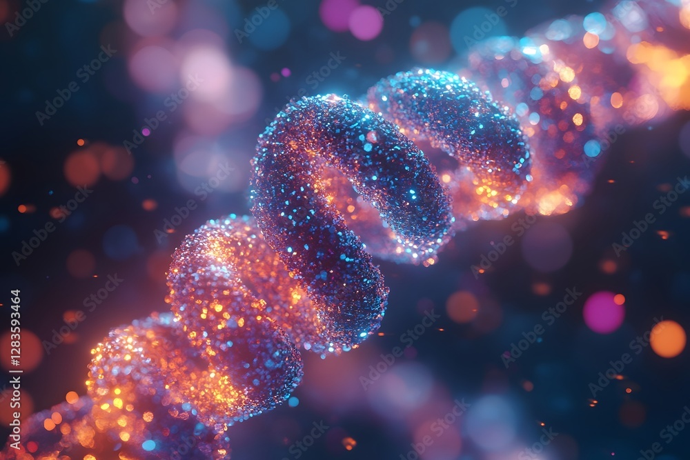 Spiral morphology of chromosomes under microscope Stock Photo | Adobe Stock