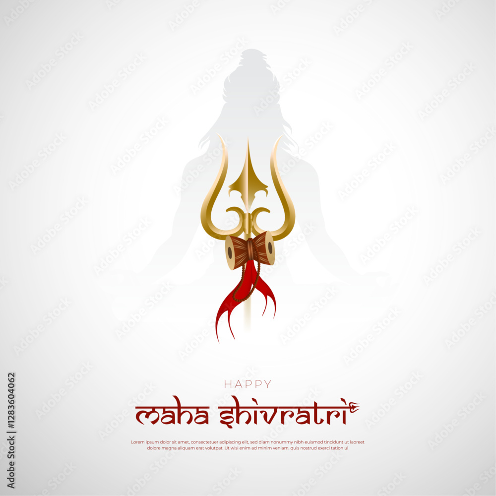 Happy Maha Shivratri Post and Greeting Card Design. Celebrating Hindu ...