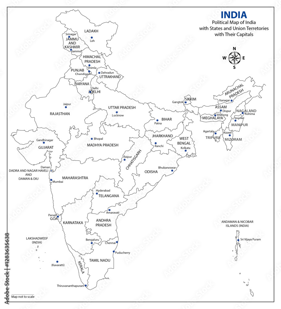India Outline Map with States | India Political Outline Map with States ...
