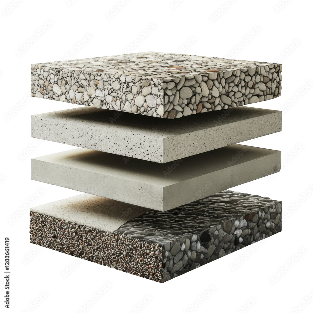 Asphalt road cross section showcasing repair and reconstruction work ...