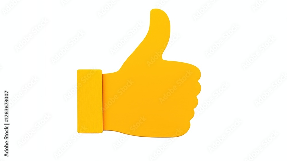 The yellow thumbs up icon on a white background, a social media "like ...