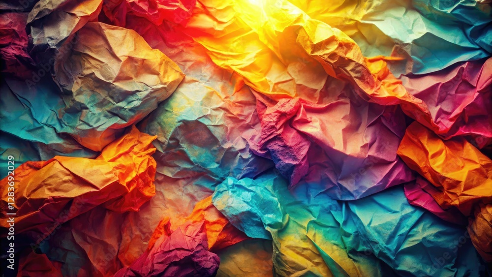 Crinkled paper animation overlays double exposure photos; seamless loop ...