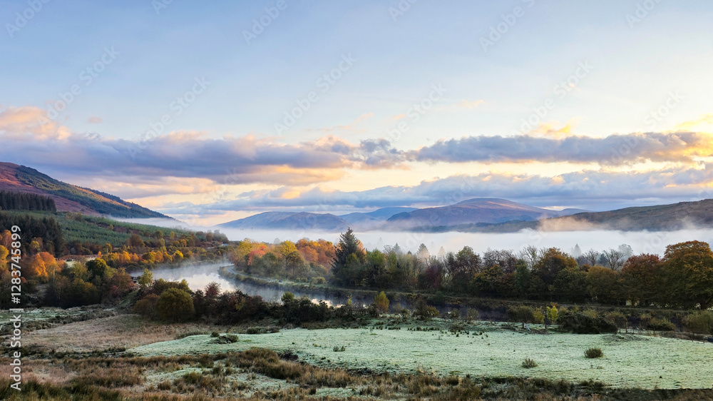 The silence of dawn – as the mist slowly rises, the scenic beauty of ...