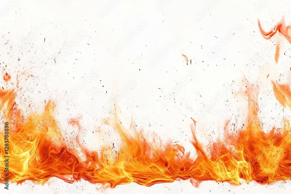dramatic flame border with intense orange and red hues, realistic fire ...