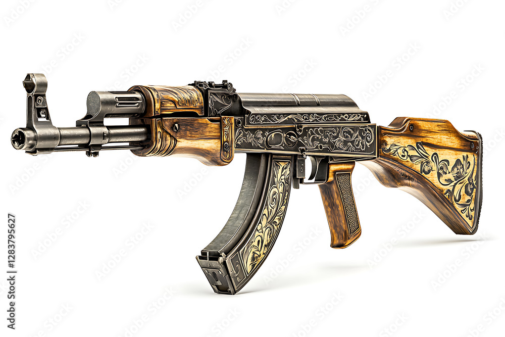 Realistic AK 47 Assault Rifle Detailed Military Equipment Stock Photo ...