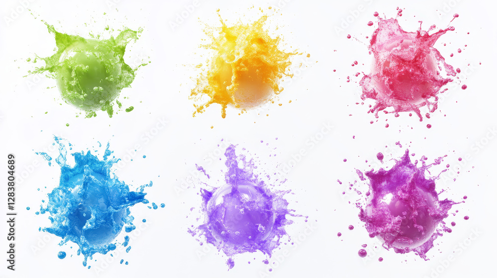 Soap bubble burst. 3d effect of water balloon explosion. Animation ...