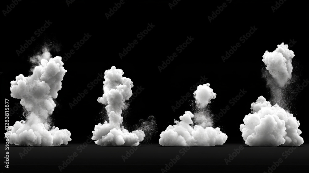 Magic smoke explode process animation sprite sheet. Cartoon clouds ...
