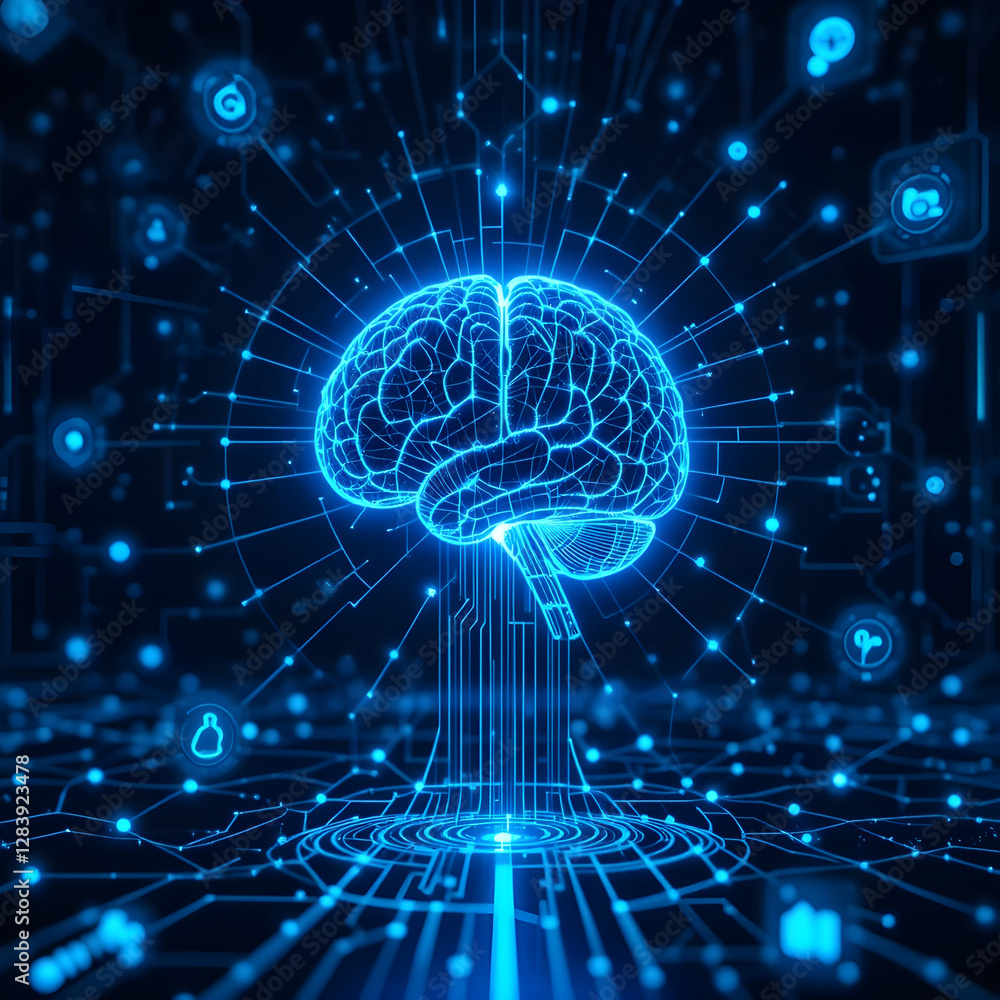 technology, human brain control AI agent and generative artificial ...