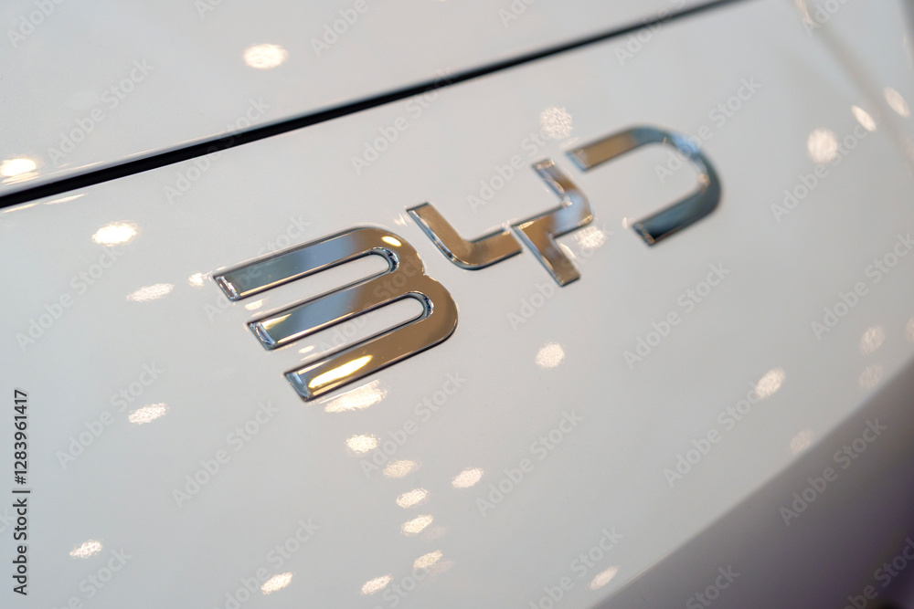 Penang, Malaysia - Feb 22, 2025: Close-up of the BYD SEALION 7 EV car ...