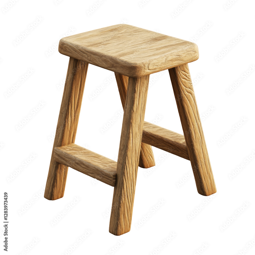 Minimalist wooden stool on transparent background png image for ...