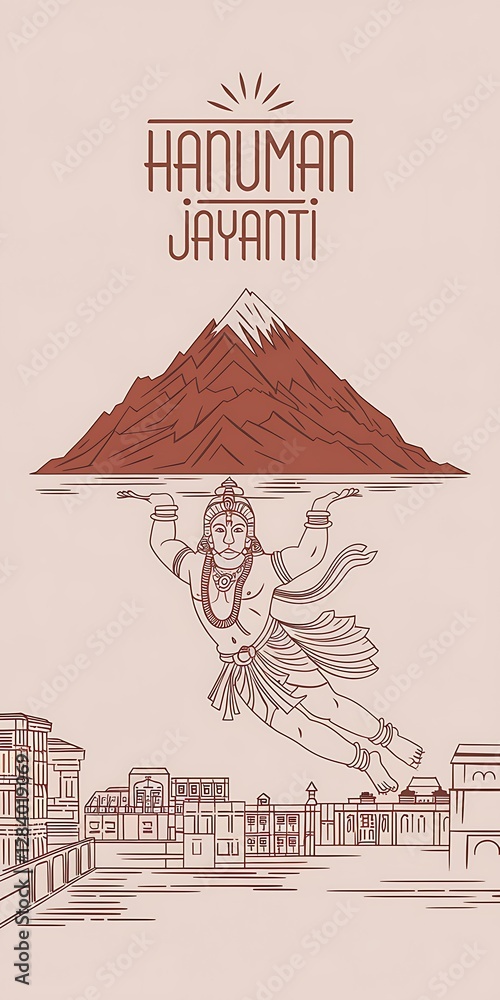 Ilustración de Stock Happy Hanuman Jayanti, Hanuman Jayanti, Hanuman ...