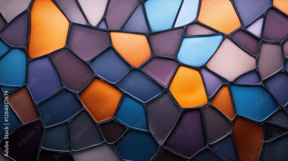 Intricate stained glass texture showcases a blend of bold colors and ...