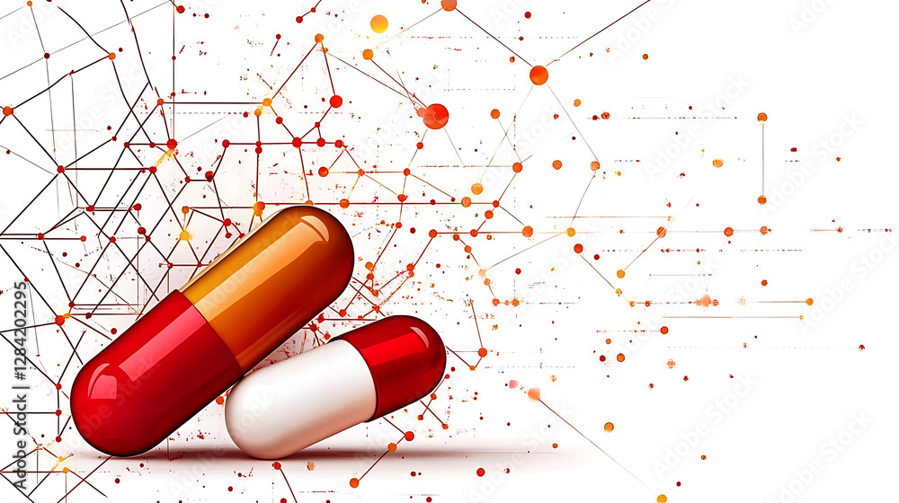 Dynamic medical background with capsules and molecular network design ...