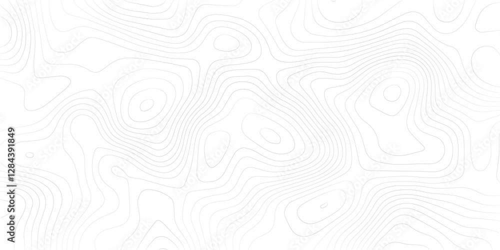 Abstract Topographic Pattern Banner Background, geographic line map ...