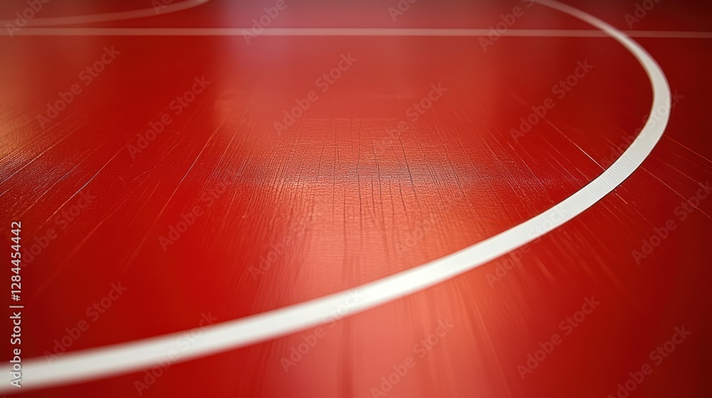 Red wrestling mat with white lines, gym floor background. Possible use ...